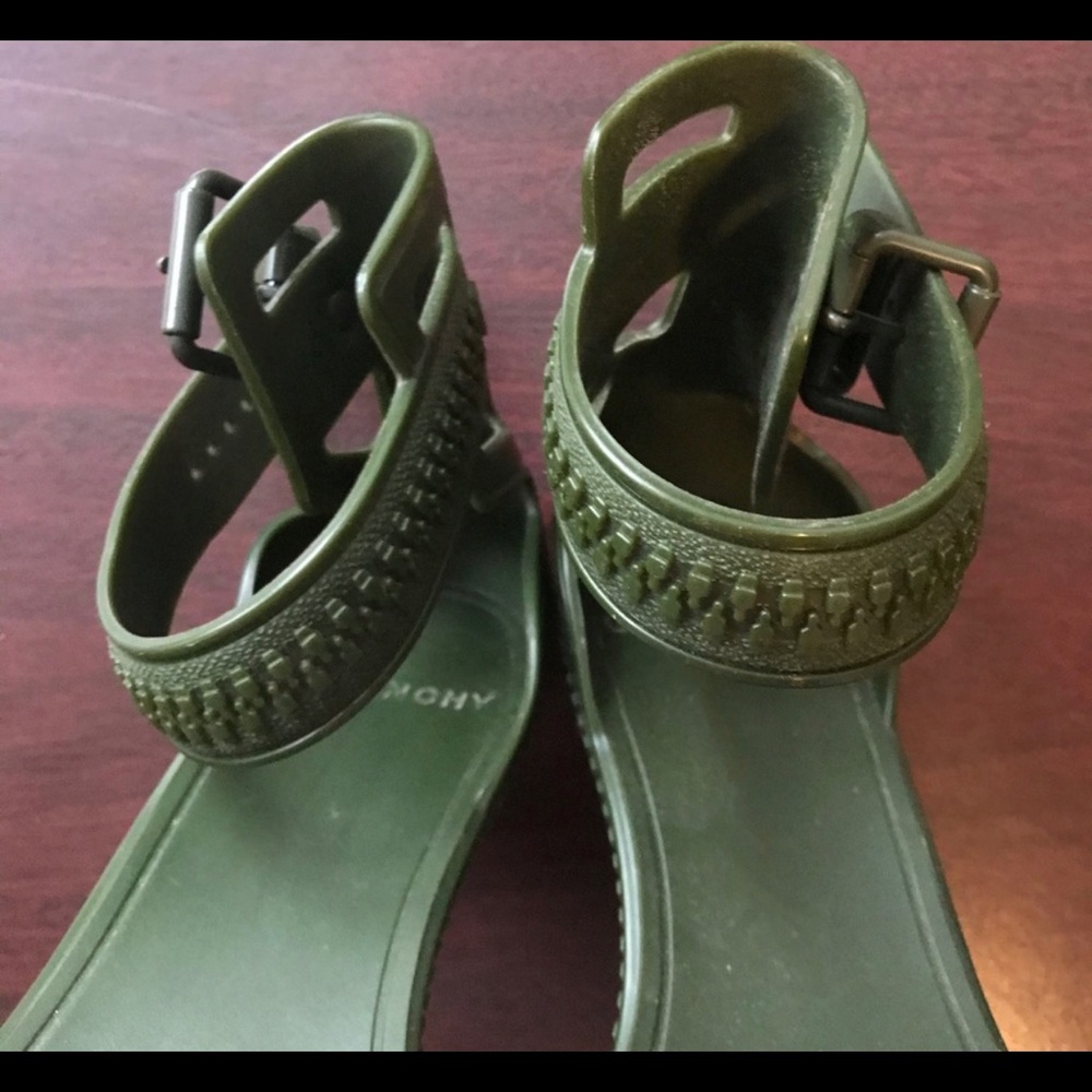 Givenchy Olive Green Rubber Sandals - Gem